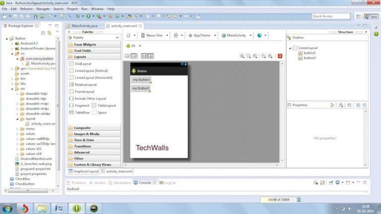How To Create Button In Android With Eclipse Ide